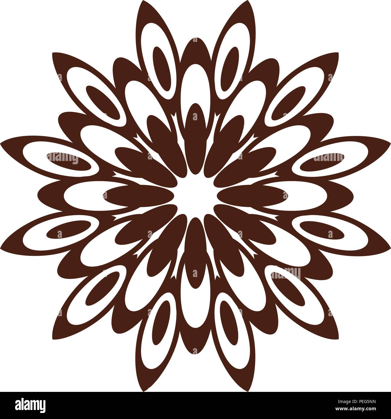 Oriental circle pattern. Laser cutting mandala. Brown floral pattern ...
