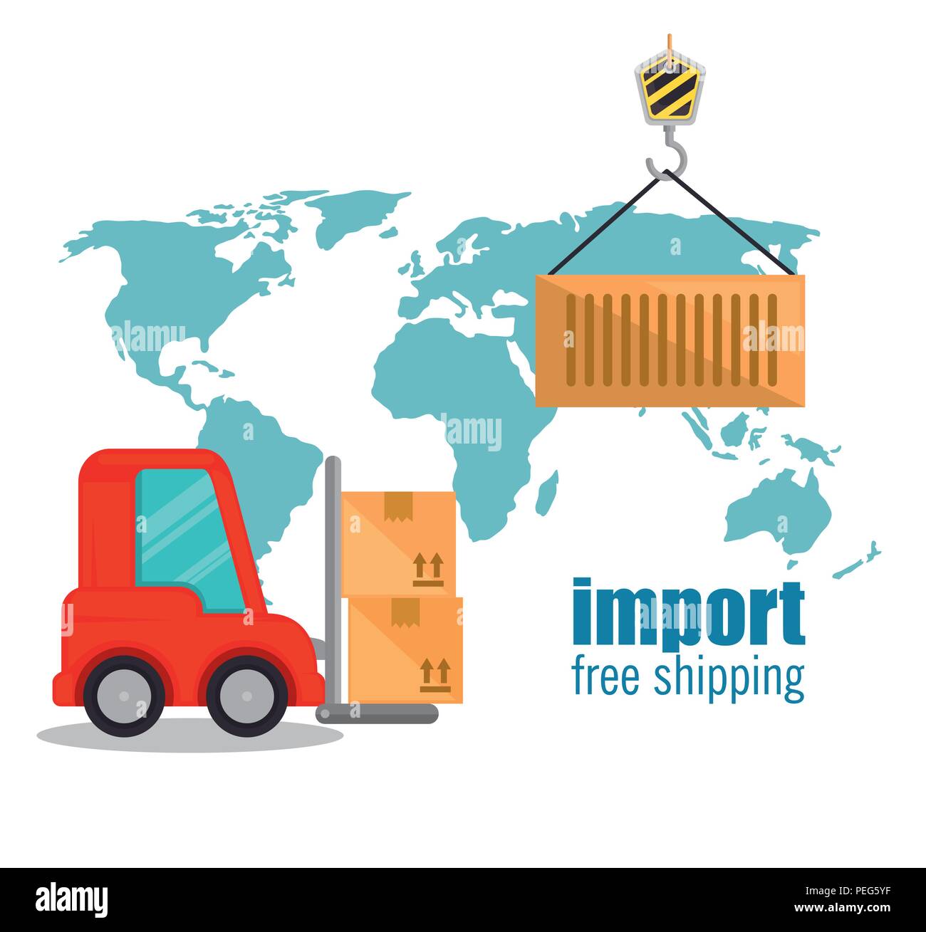 import free shipping set icons vector illustration design Stock Vector ...