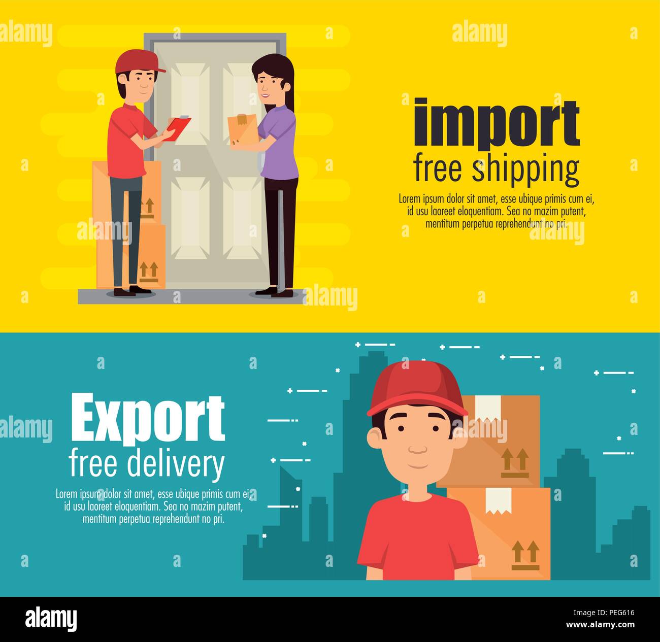 delivery worker with receiver vector illustration design Stock Vector ...
