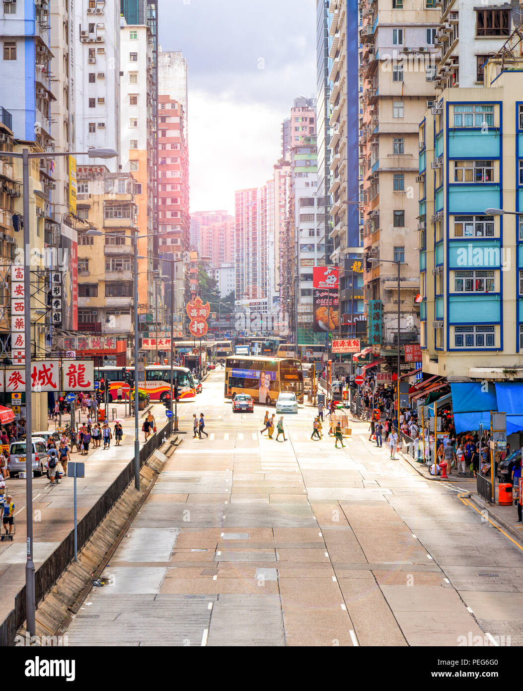 Hong Kong - July 05, 2018: View of Mong Kok Area Stock Photo - Alamy