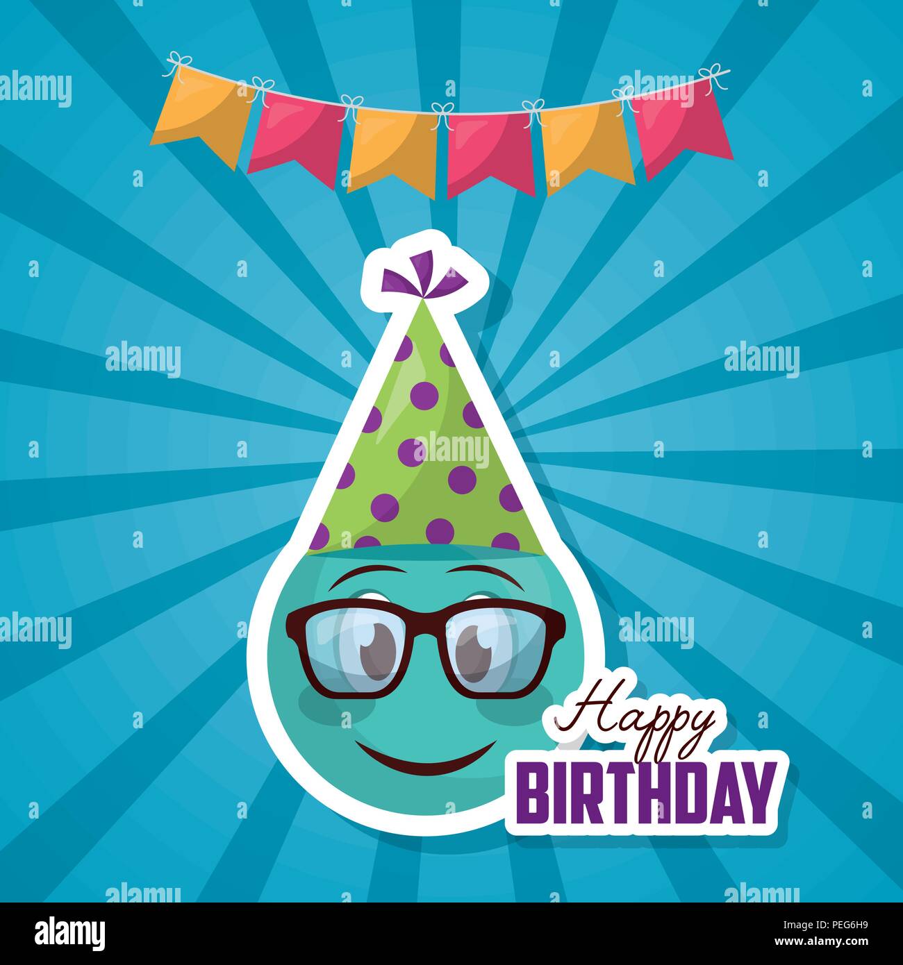 Red happy birthday glasses Stock Vector Images - Alamy