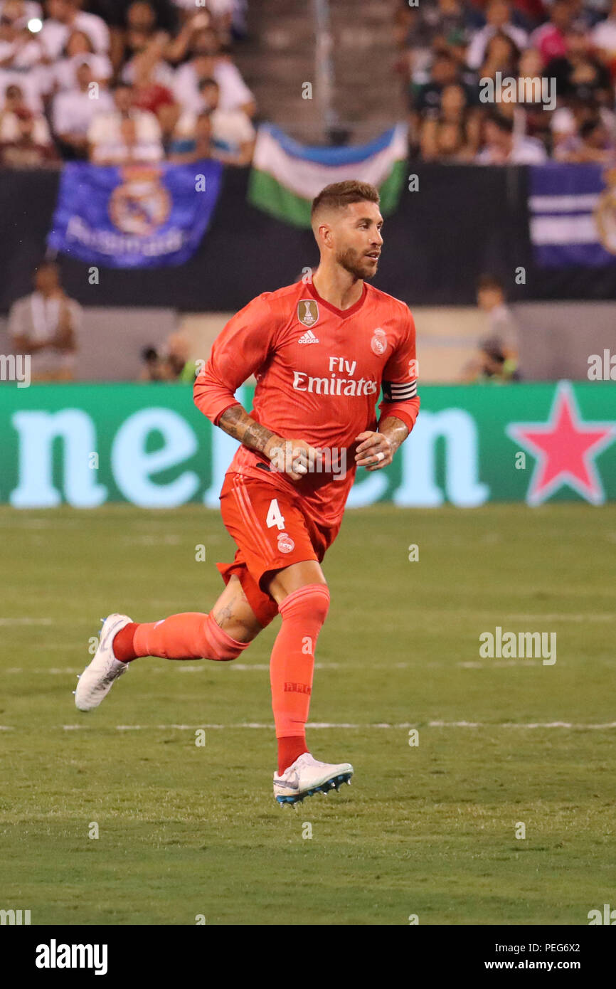 Captain and centre back Sergio Ramos of Real Madrid #4 in action during ...