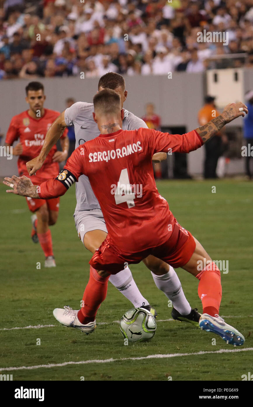 Captain and centre back Sergio Ramos of Real Madrid #4 in action during ...