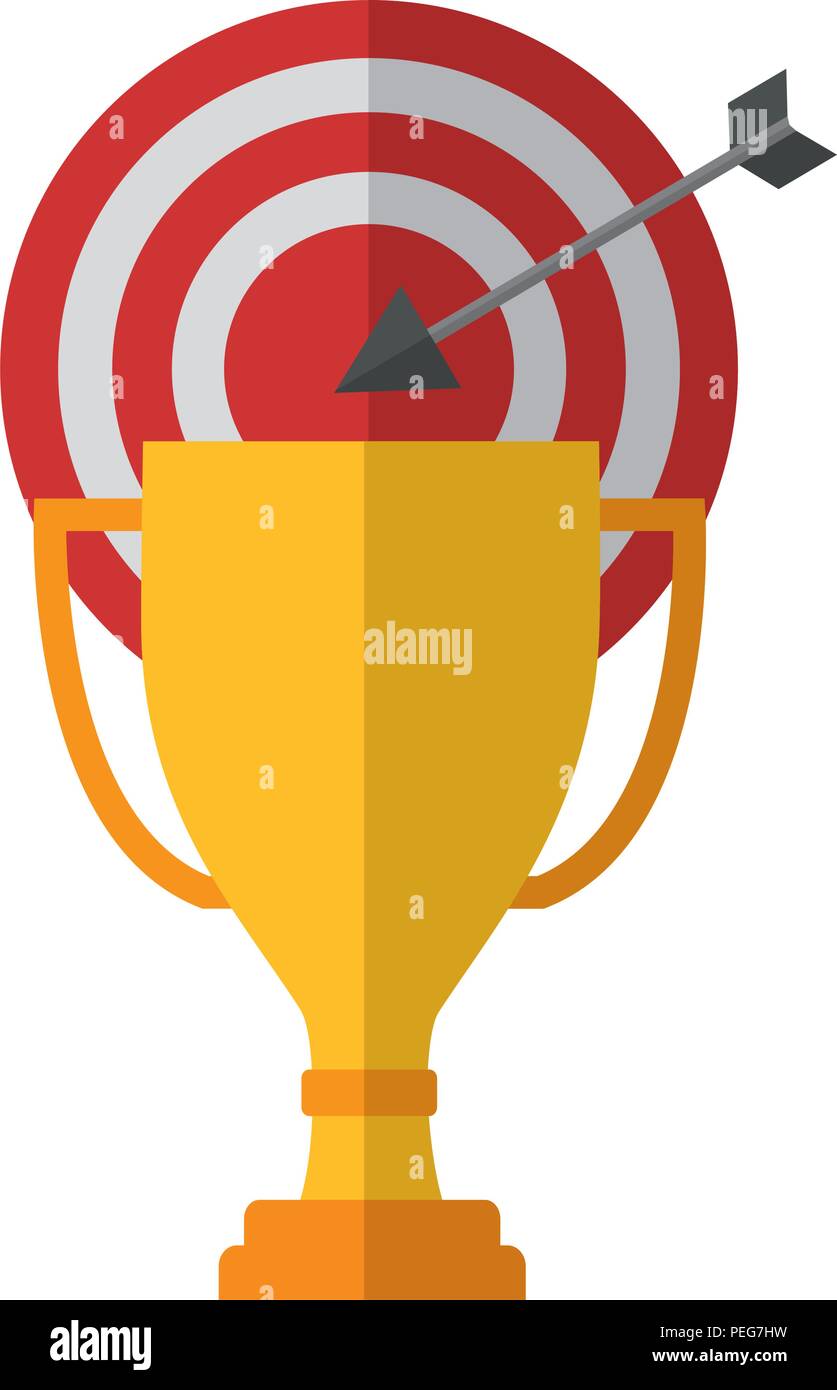 target arrow success with trophy cup Stock Vector Image & Art - Alamy