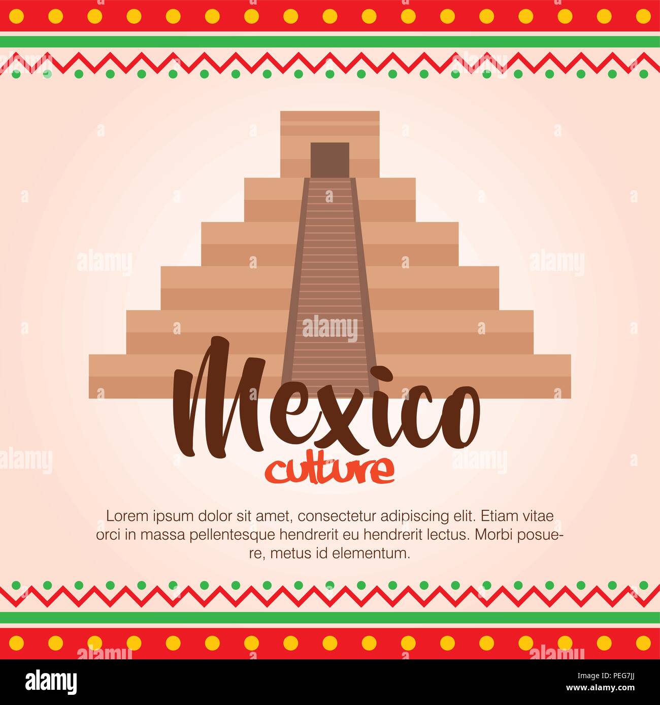 mexican culture mayan pyramid vector illustration design Stock Vector ...