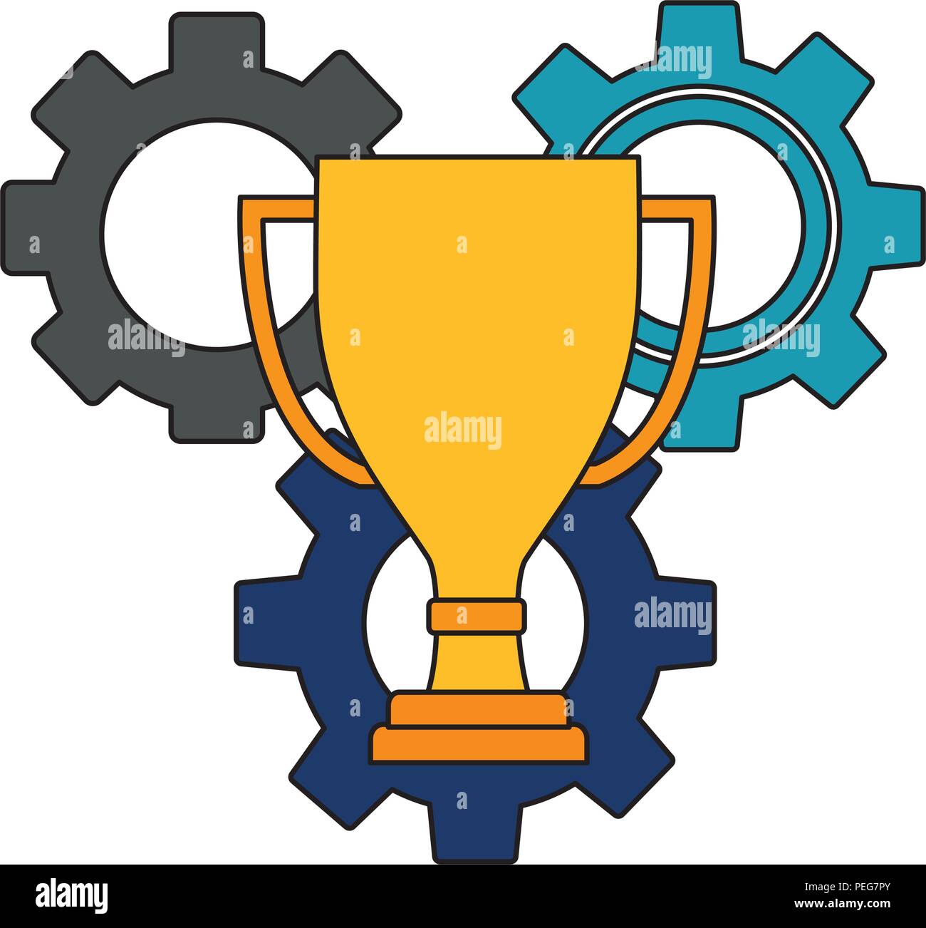 gear machine with trophy cup isolated icon Stock Vector Image & Art - Alamy