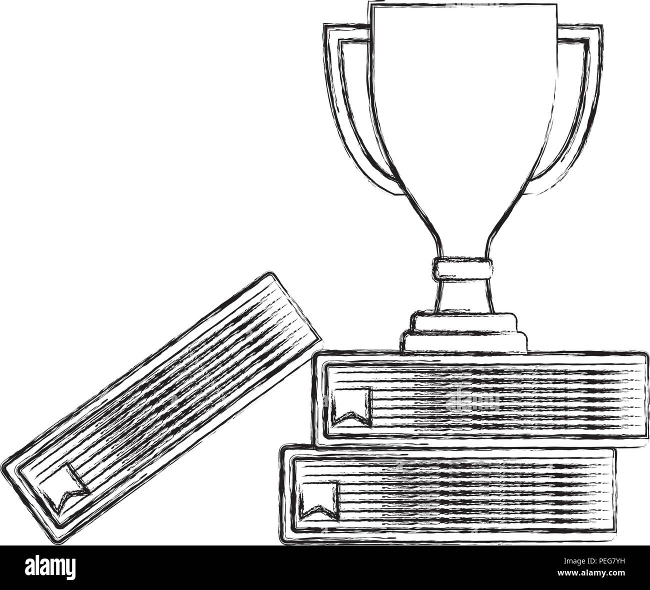 Drawing Winner Cup Trophy Prize High Resolution Stock Photography and ...