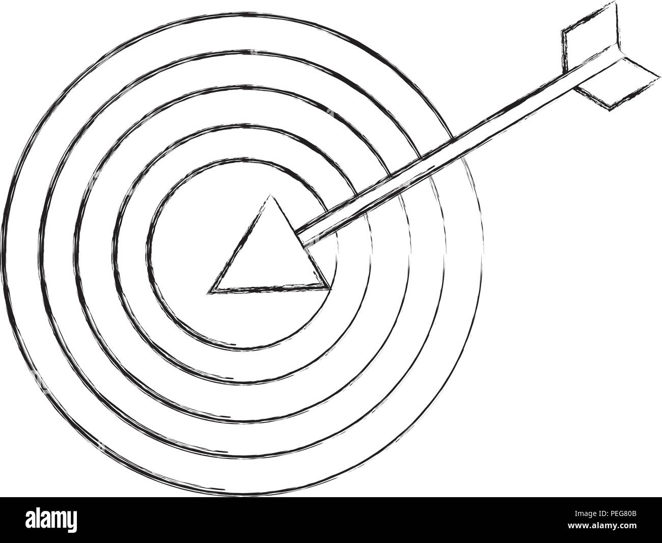 business target arrow start success hand drawing Stock Vector Image ...