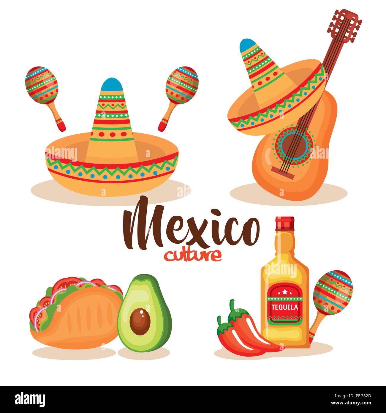 mexican culture set icons vector illustration design Stock Vector Image ...
