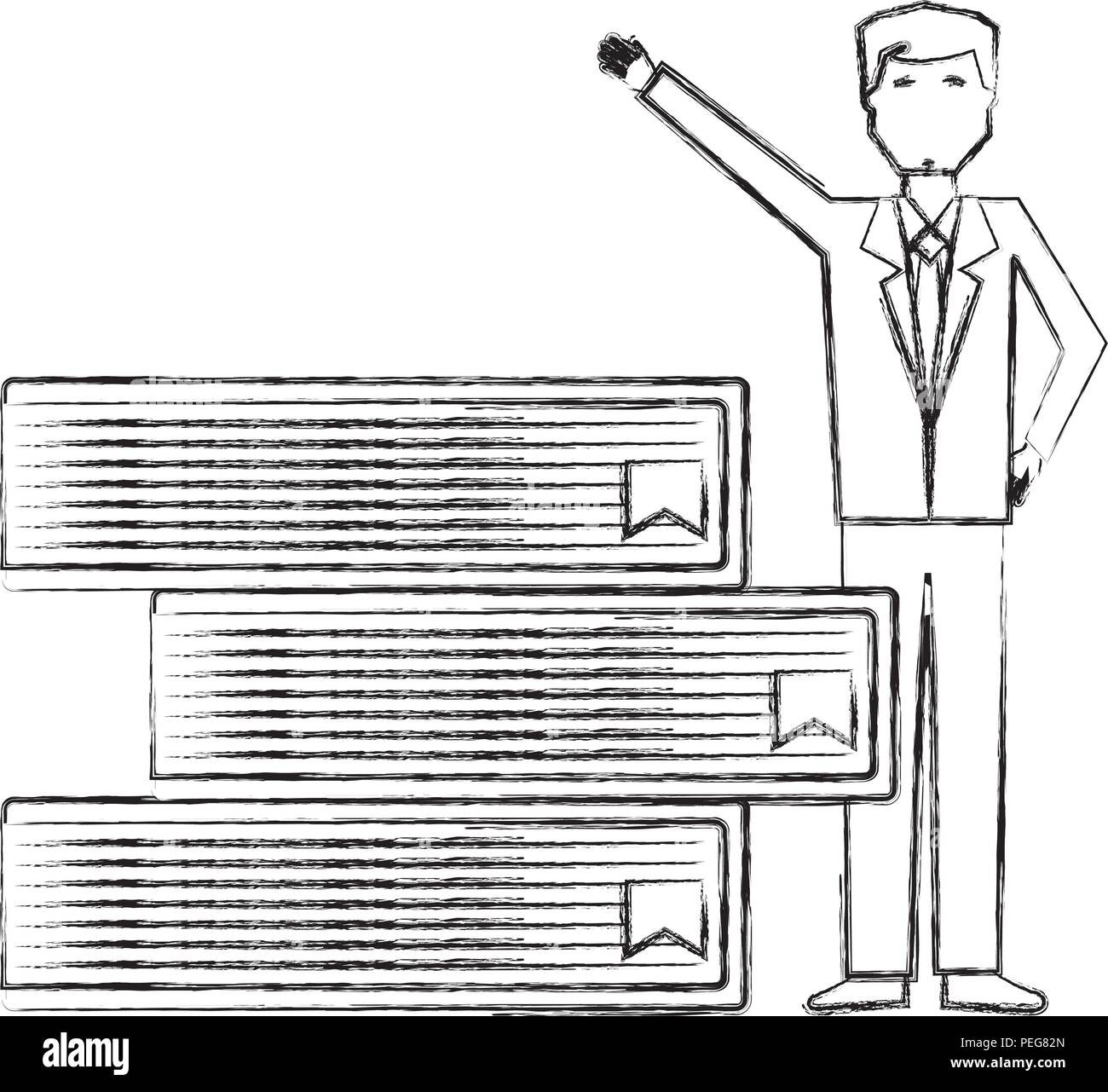 Businessman reading books Stock Vector Images - Alamy