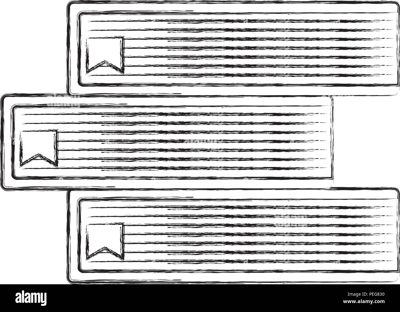 stacked book text bookmark literature hand drawing Stock Vector Image ...