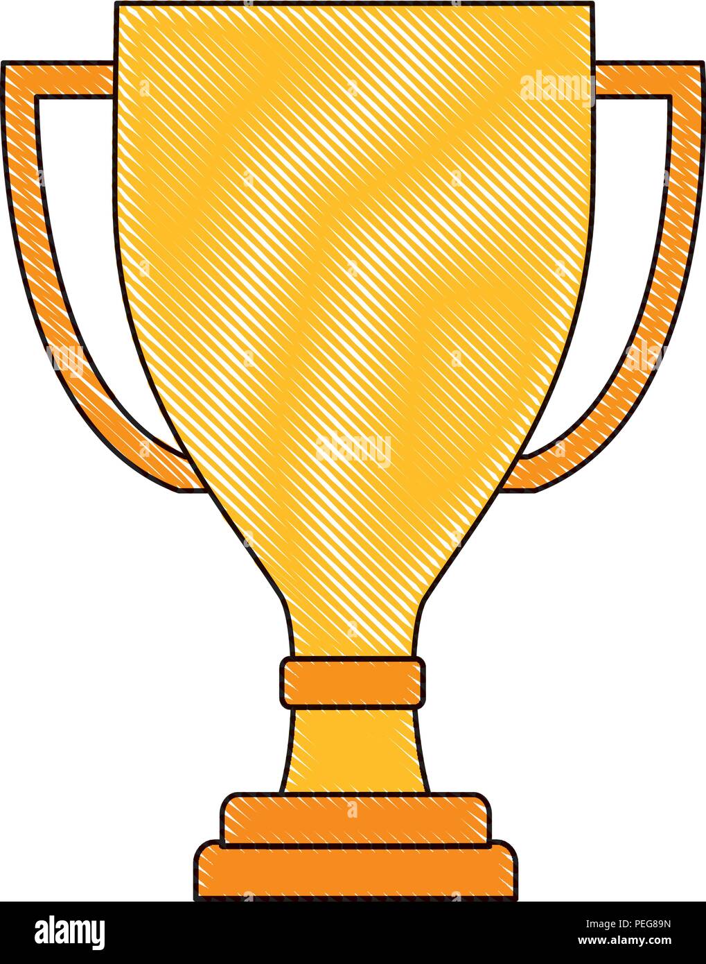 award trophy winner cup honor symbol color drawing Stock Vector Image ...
