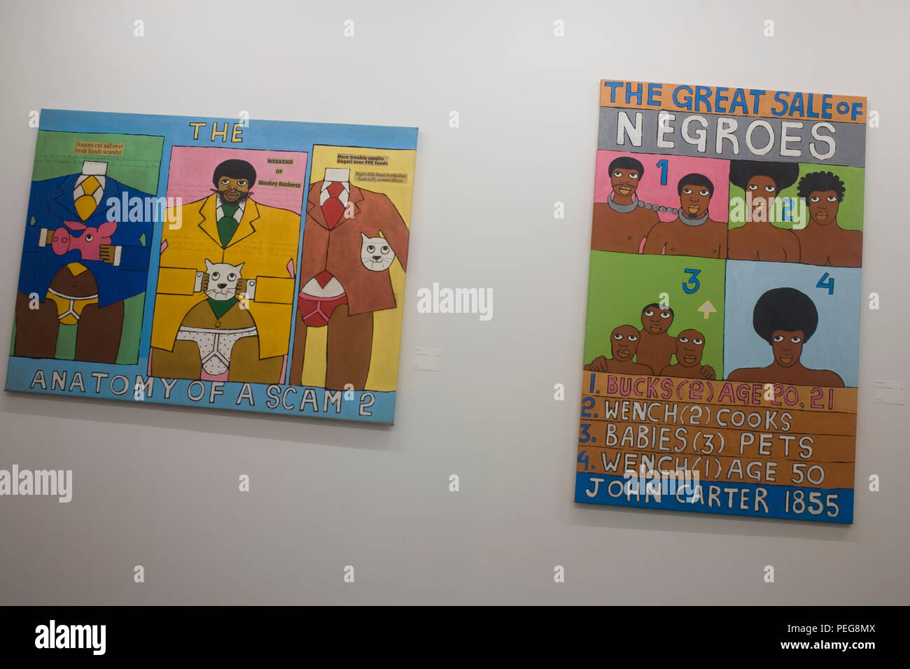 Modern political works of art in African section of Mu.ZEE Stock Photo ...