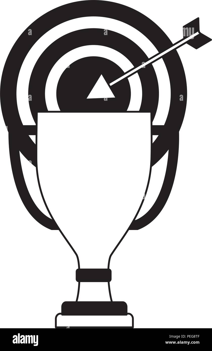 target arrow success with trophy cup Stock Vector Image & Art - Alamy