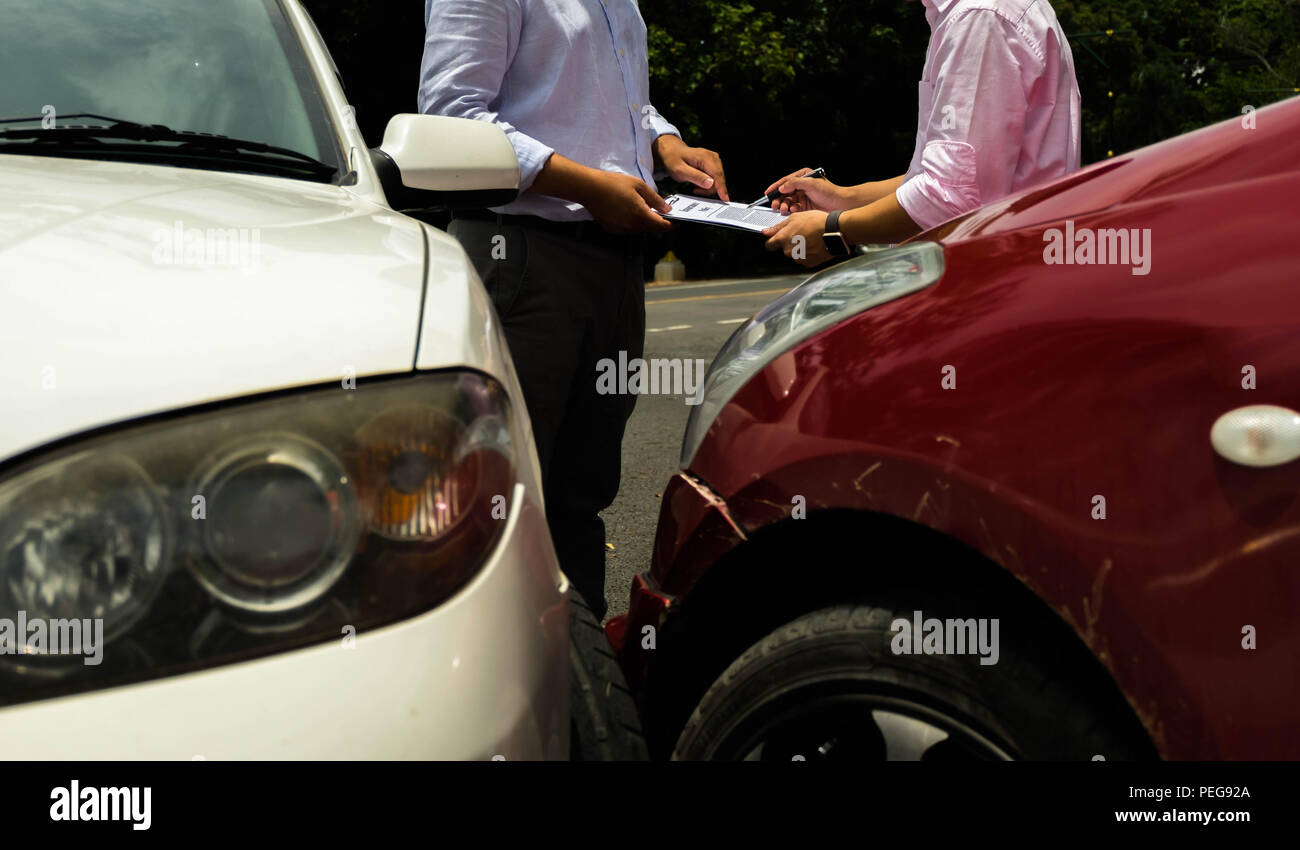 The insurance agent working claim process in payment on from parties ...