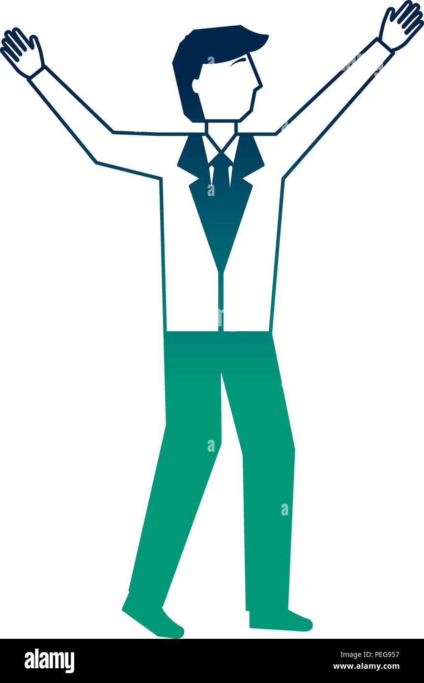 Businessman celebrating avatar character Stock Vector Images - Alamy