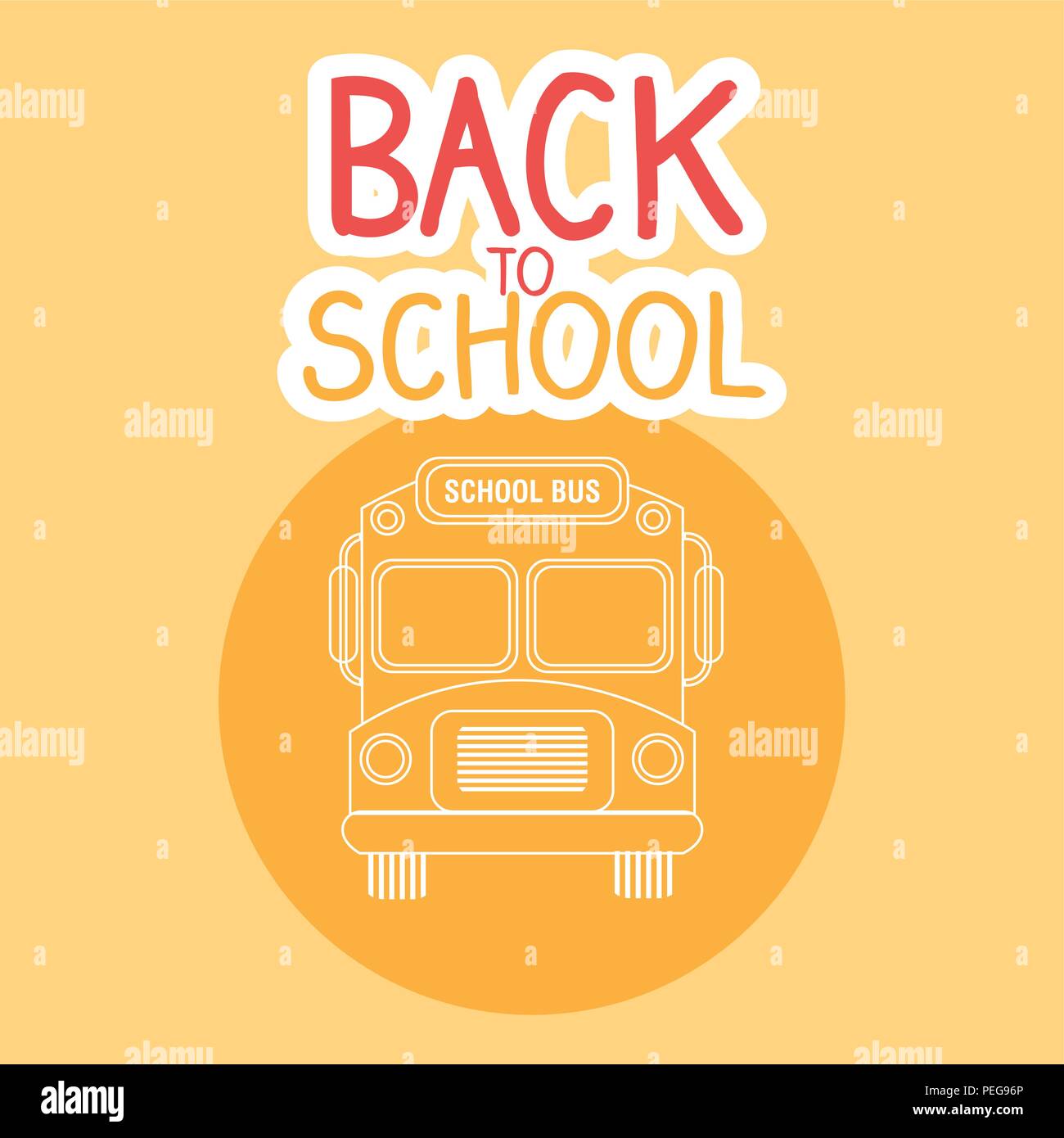 back to school label with bus vector illustration design Stock Vector ...