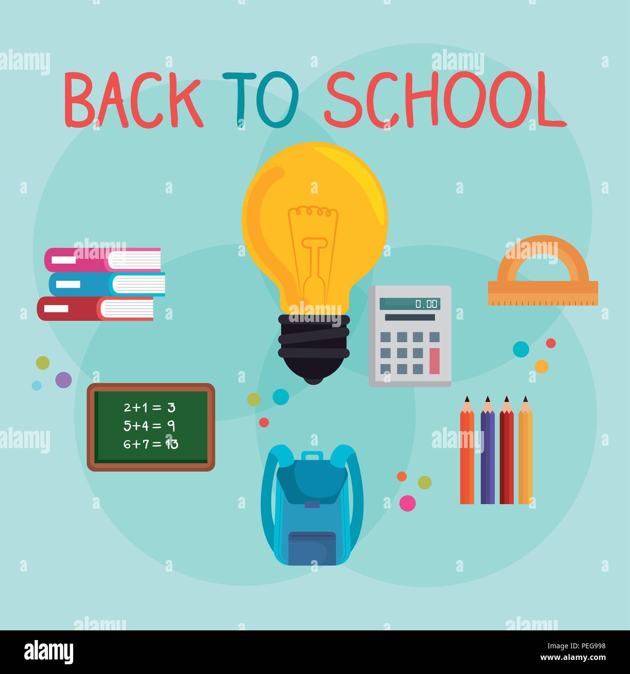 back to school label with supplies vector illustration design Stock ...