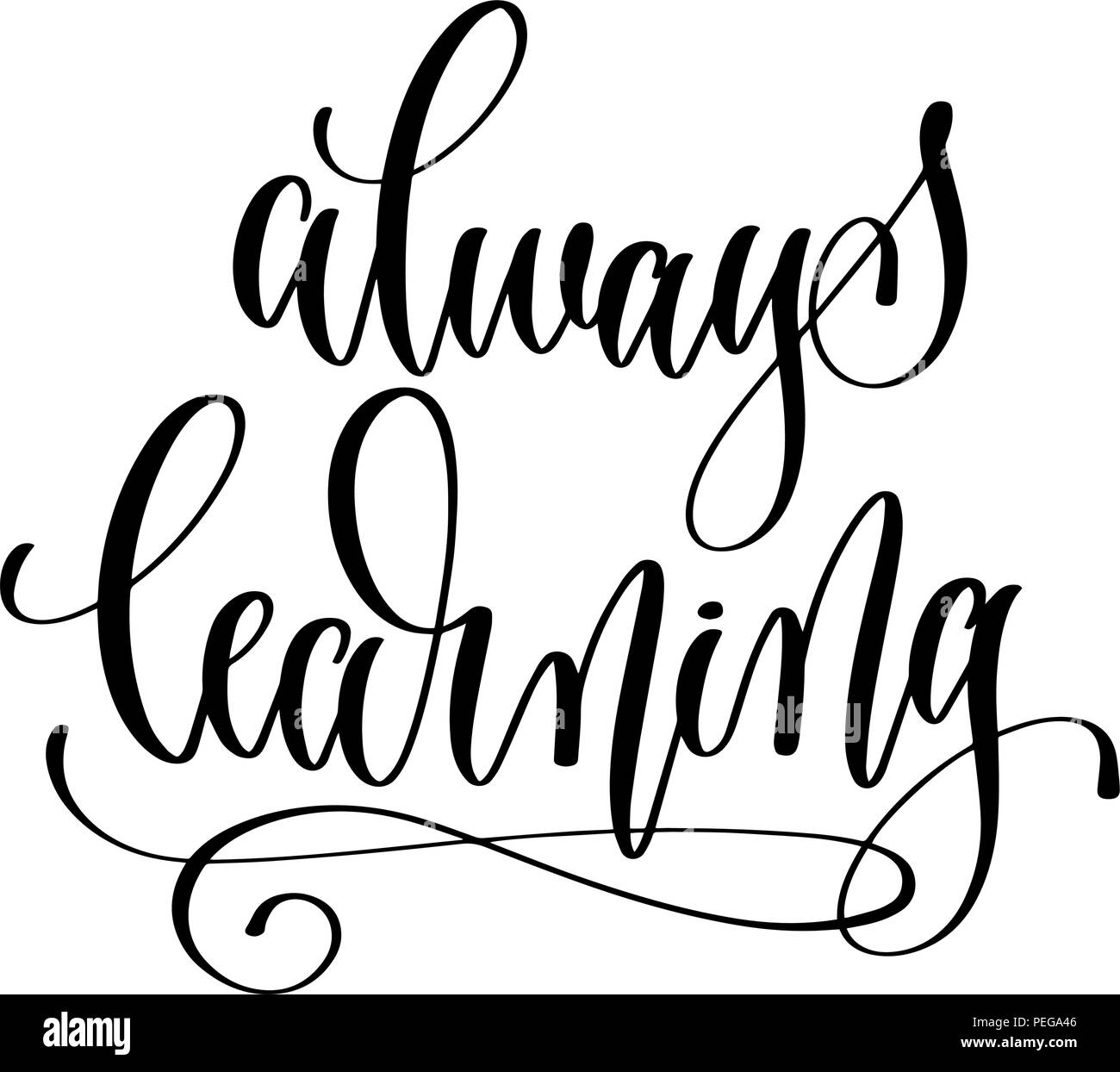 always learning - hand lettering inscription text Stock Vector Image ...