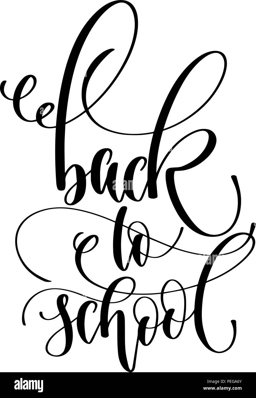 back to school - hand lettering inscription text Stock Vector Image ...