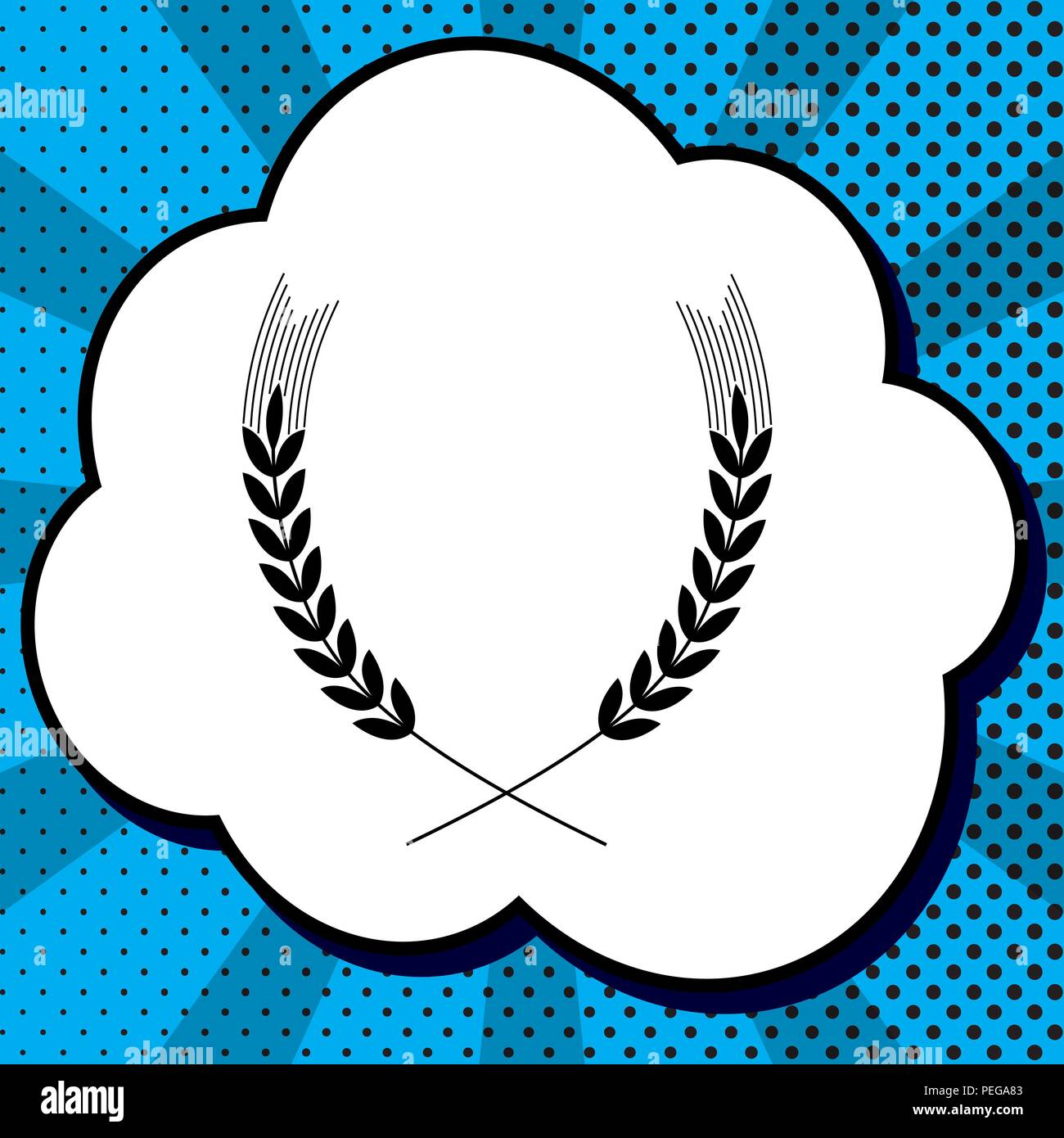 Wheat sign illustration. Spike. Spica. Vector. Black icon in bubble on ...