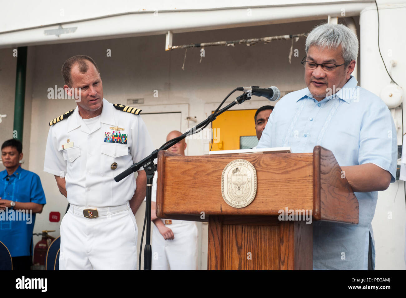 SUBIC BAY, Philippines (Aug. 13, 2015) Carmelo Lazatin, city councilman ...