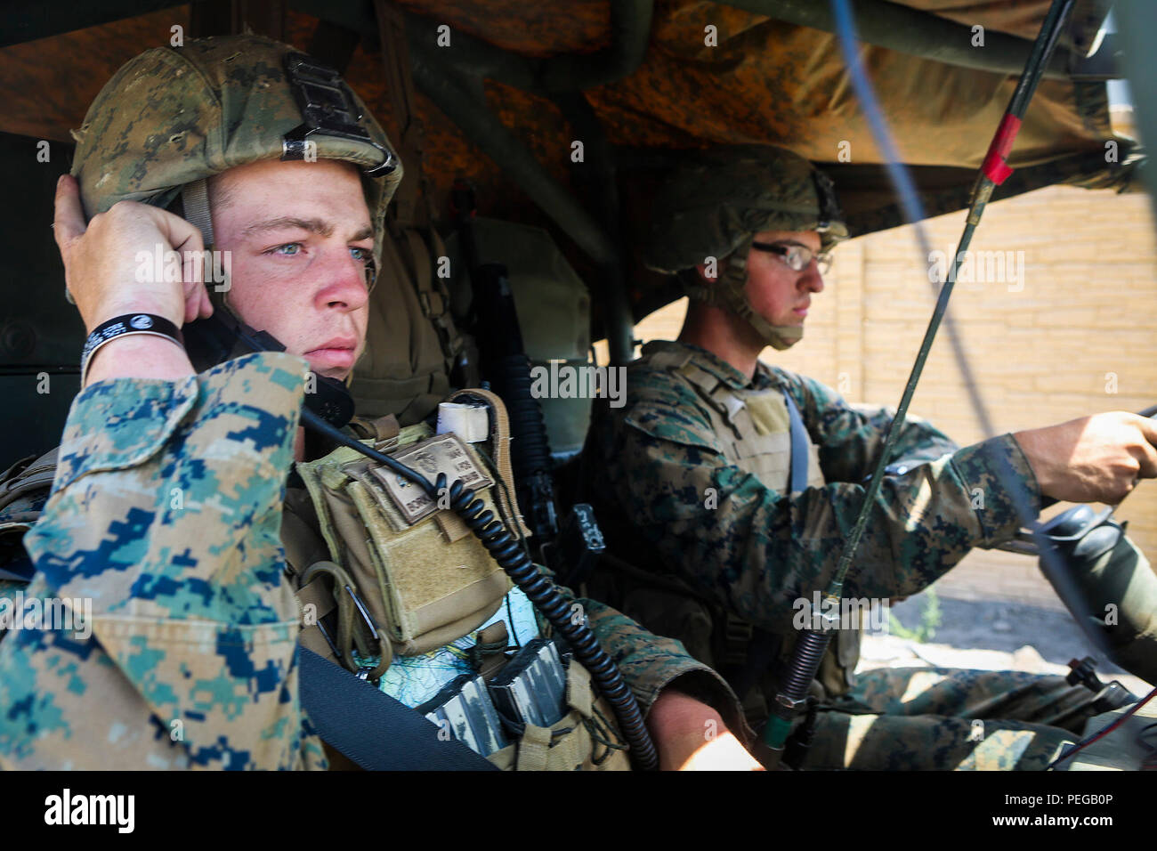 Corporal Richard Bork, left, an assaultman from Midland, Mich., and Pfc ...