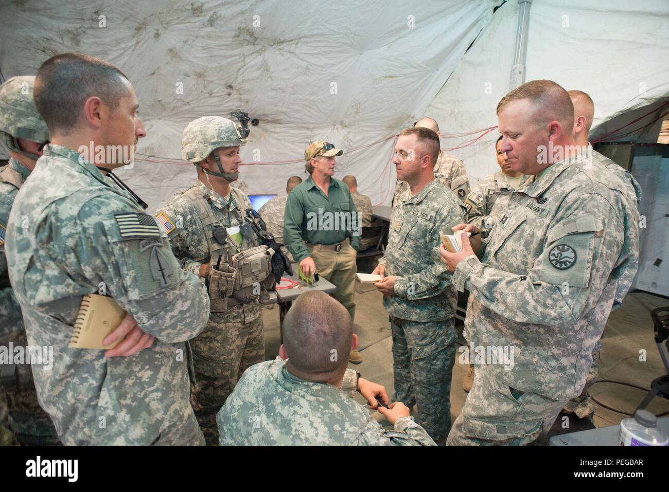 Staff officers with the 116th Cavalry Brigade Combat Team, Idaho Army ...