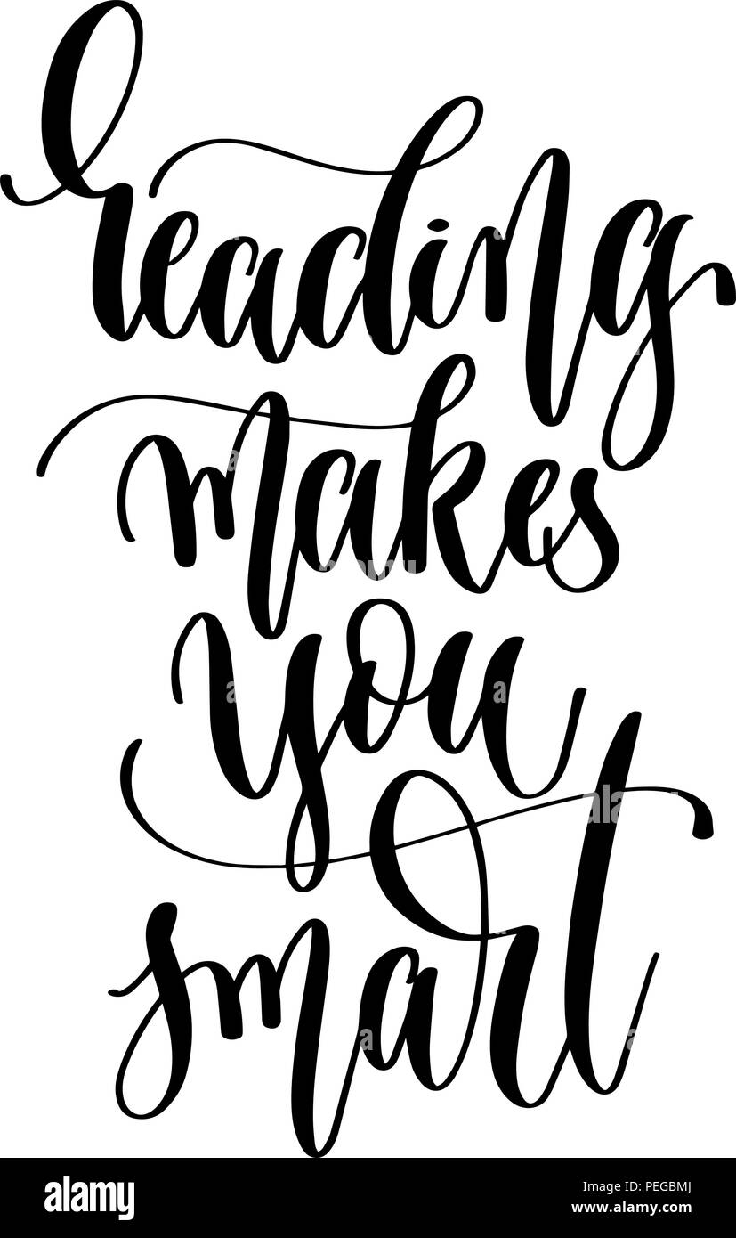 reading makes you smart - hand lettering inscription text for ba Stock ...