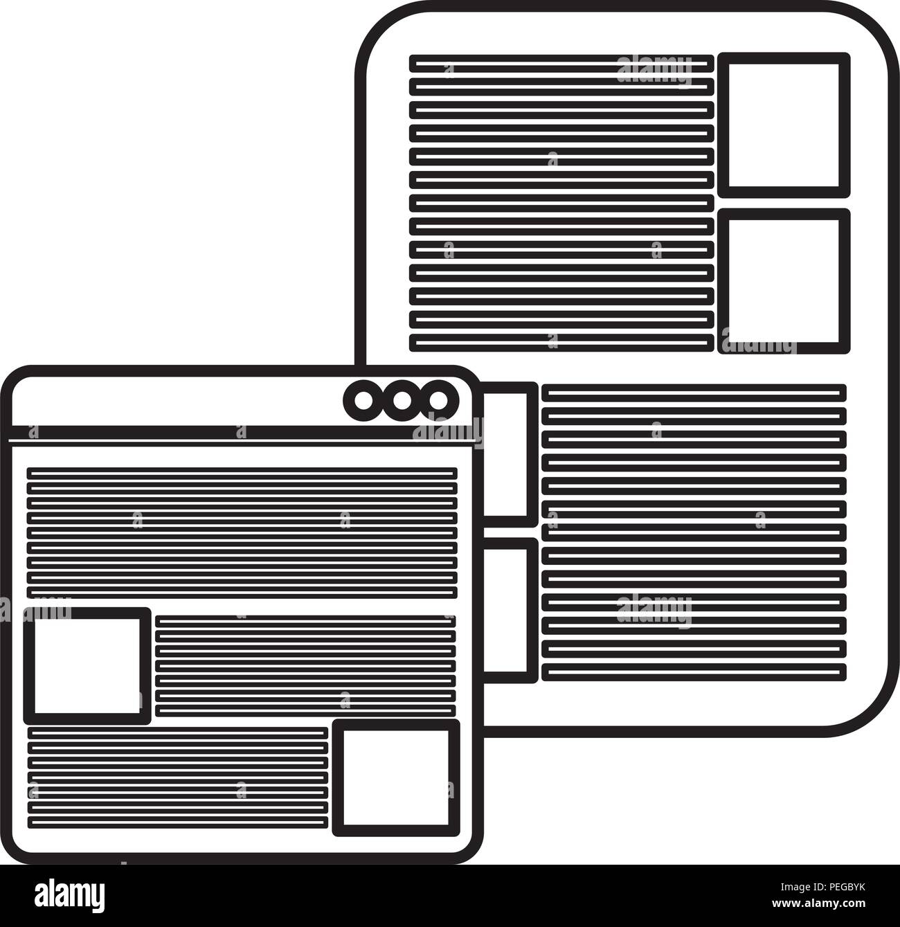 webpage interface template with document vector illustration design Stock Vector Image & Art - Alamy