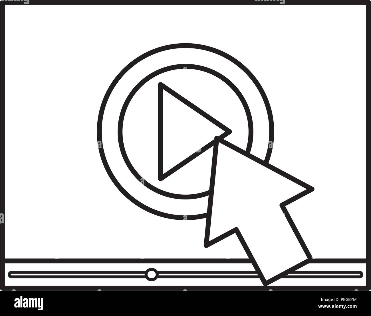 media player interface with cursor vector illustration design Stock ...