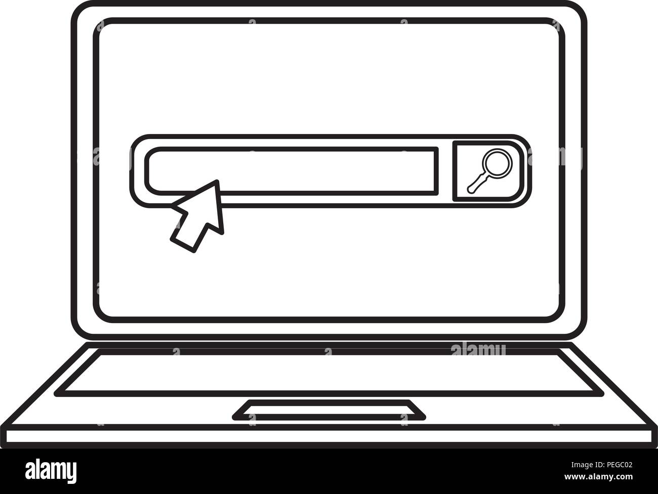 computer laptop with search bar vector illustration design Stock Vector ...