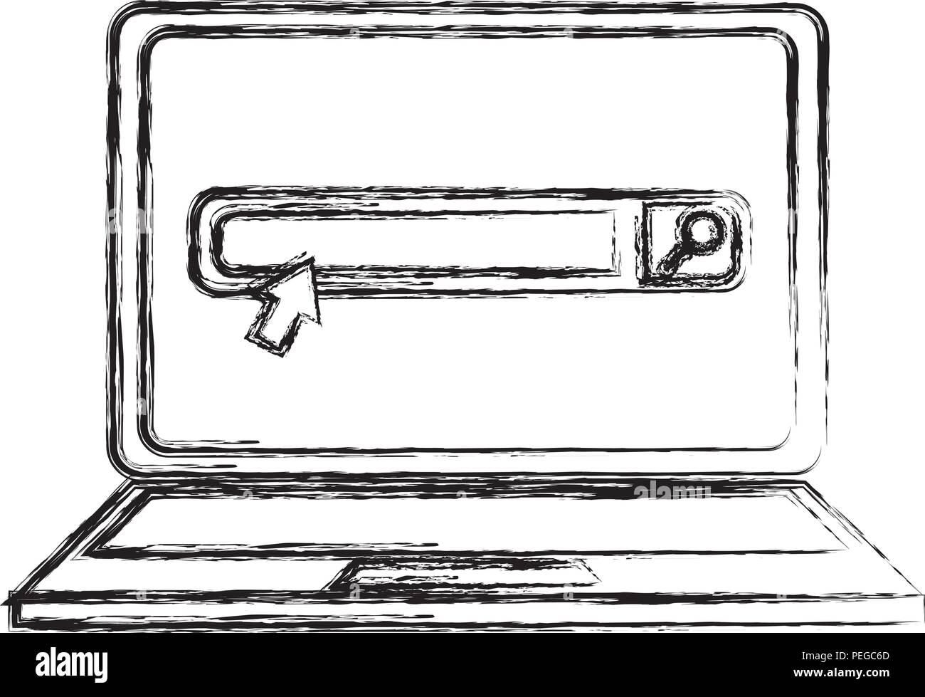 computer laptop with search bar vector illustration design Stock Vector ...