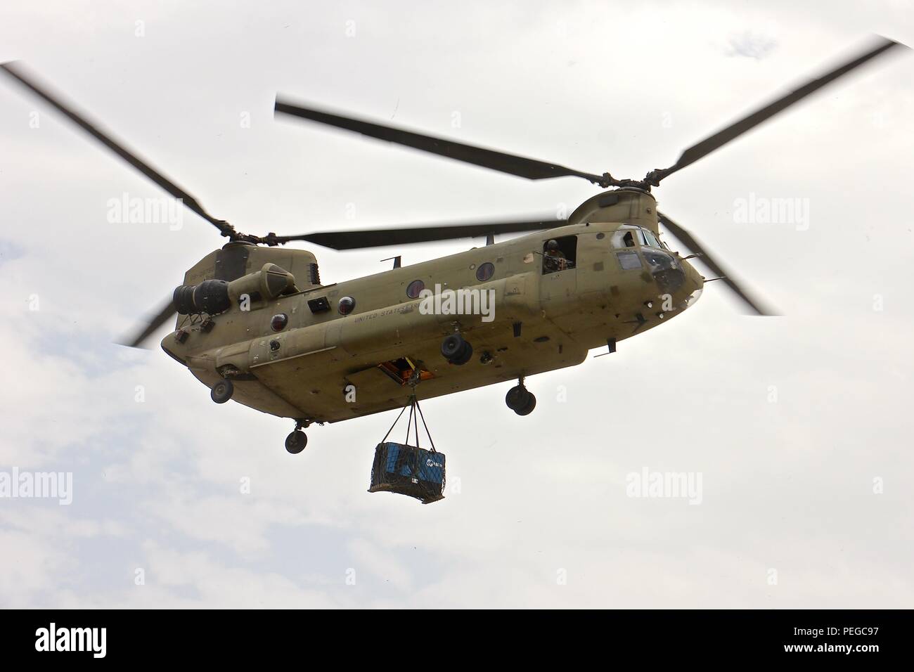 A CH-47 Chinook helicopter assigned to 101st Combat Aviation Brigade ...