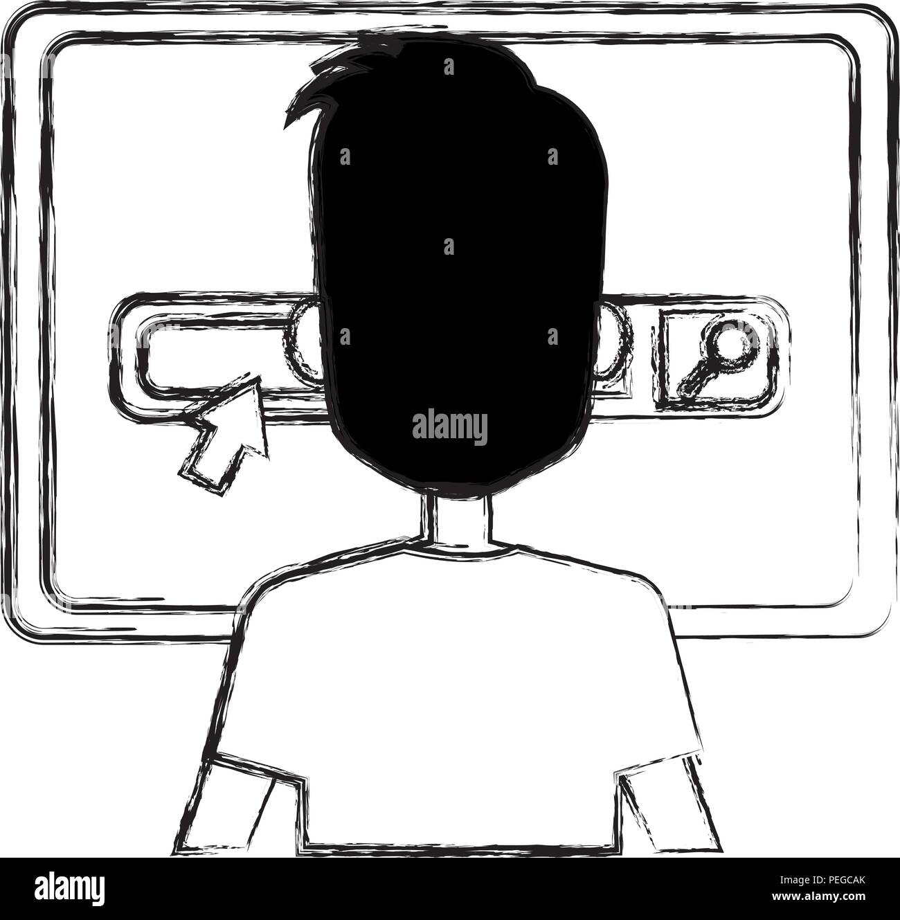 businessman with computer avatar vector illustration design Stock ...