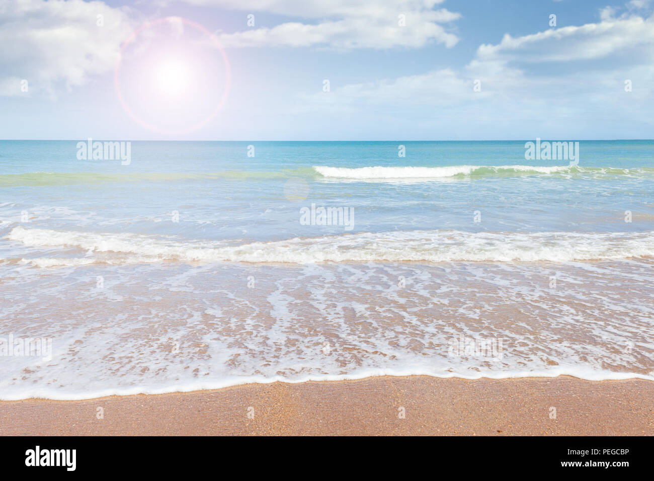 Tropical sand sunny beach Stock Photo - Alamy