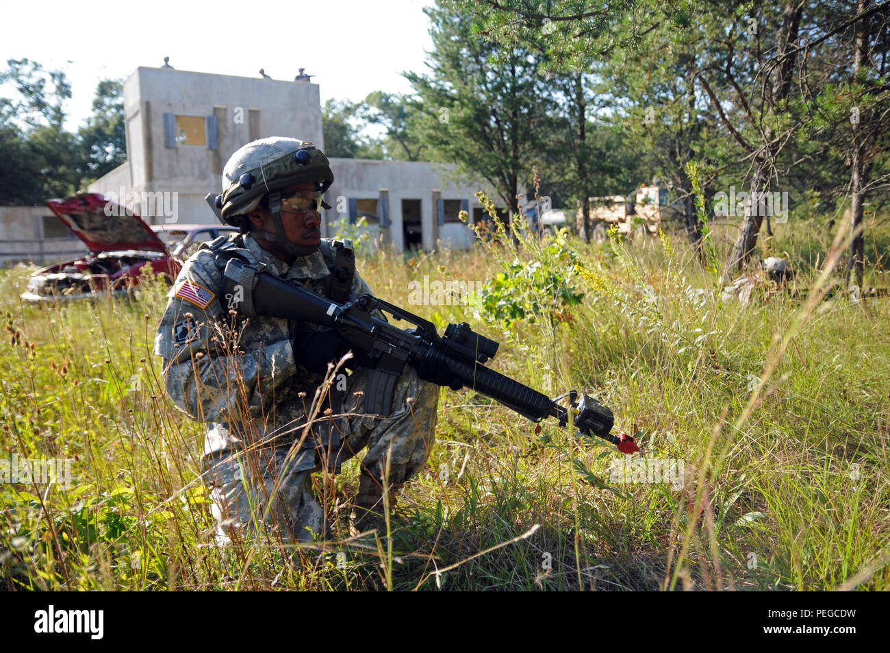 U.S. Army Reserve Pfc. Anthony Jefferson, an interior electrician with ...
