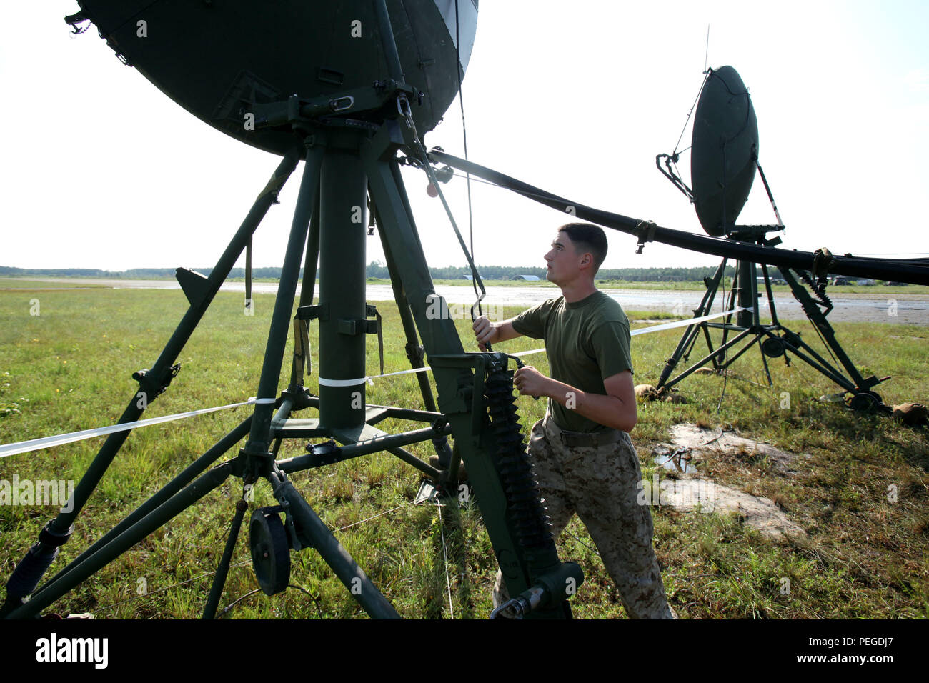 Tropospheric scatter radio multi channel equipment operator hi-res ...