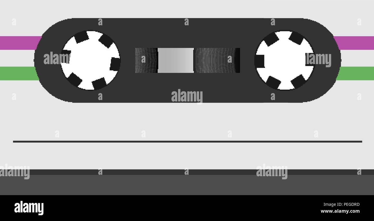 Retro style magnetic audiotape background. 1980s vintage album music ...