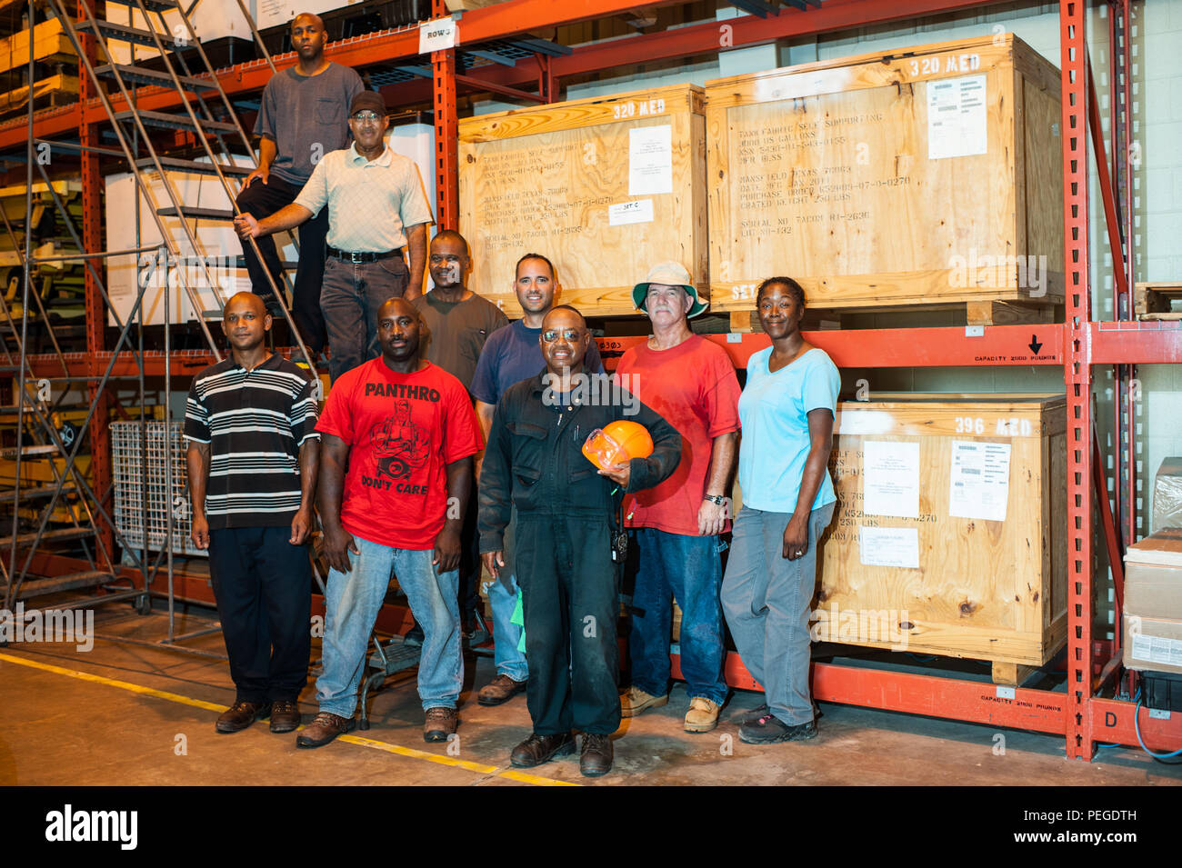 The warehouse crew at Equipment Concentration Site, ECS-125, Aug. 4 ...