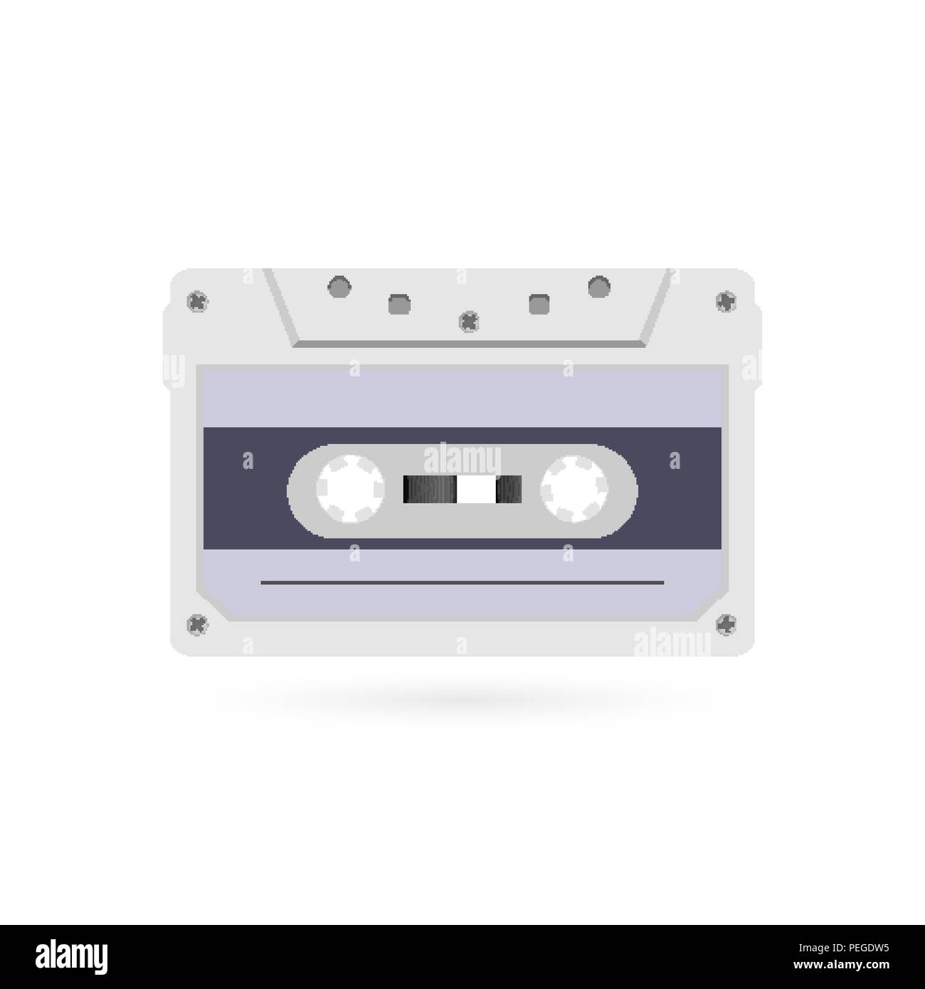 Retro style magnetic audiotape. 1980s vintage album music storage ...