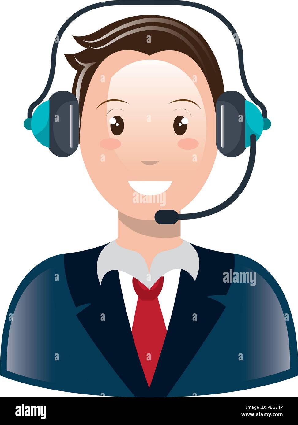 call center agent with headset vector illustration design Stock Vector ...