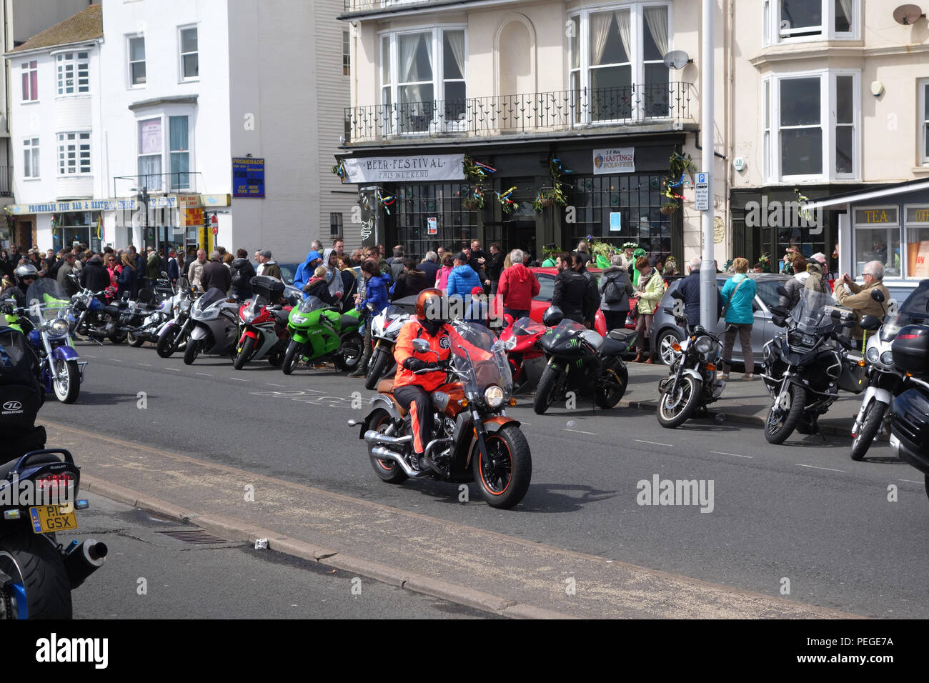 Hastings may day bike rally hi-res stock photography and images - Alamy