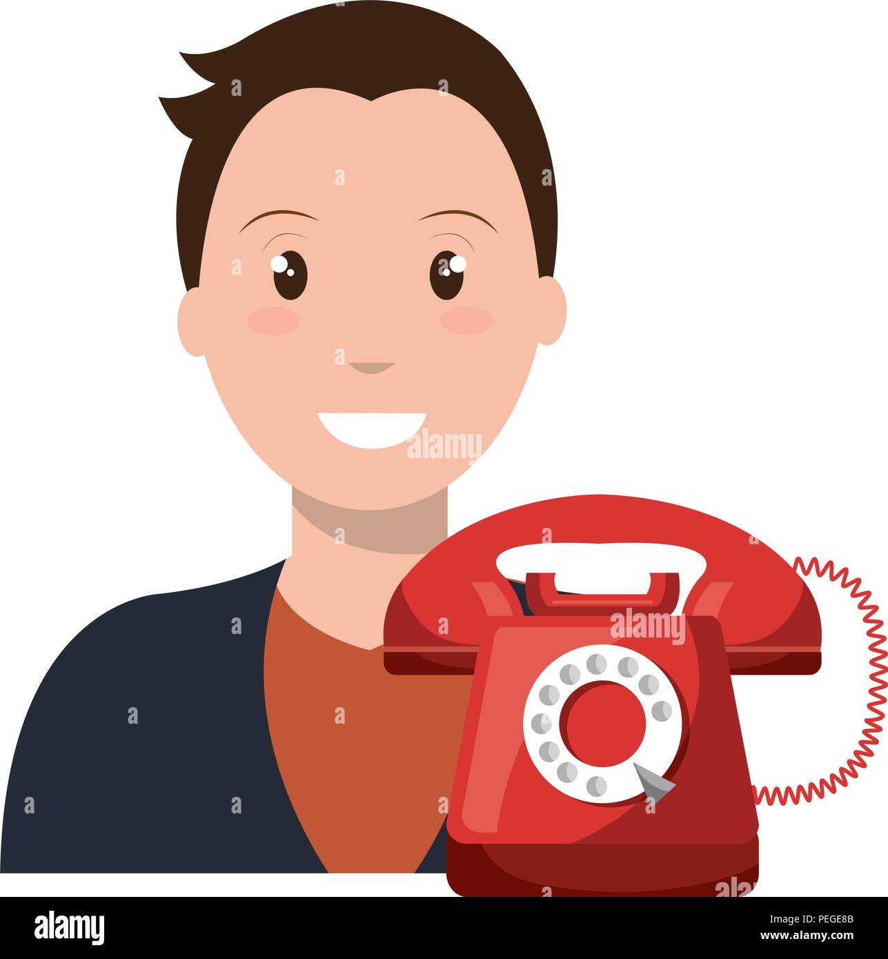 call center agent with telephone vector illustration design Stock ...