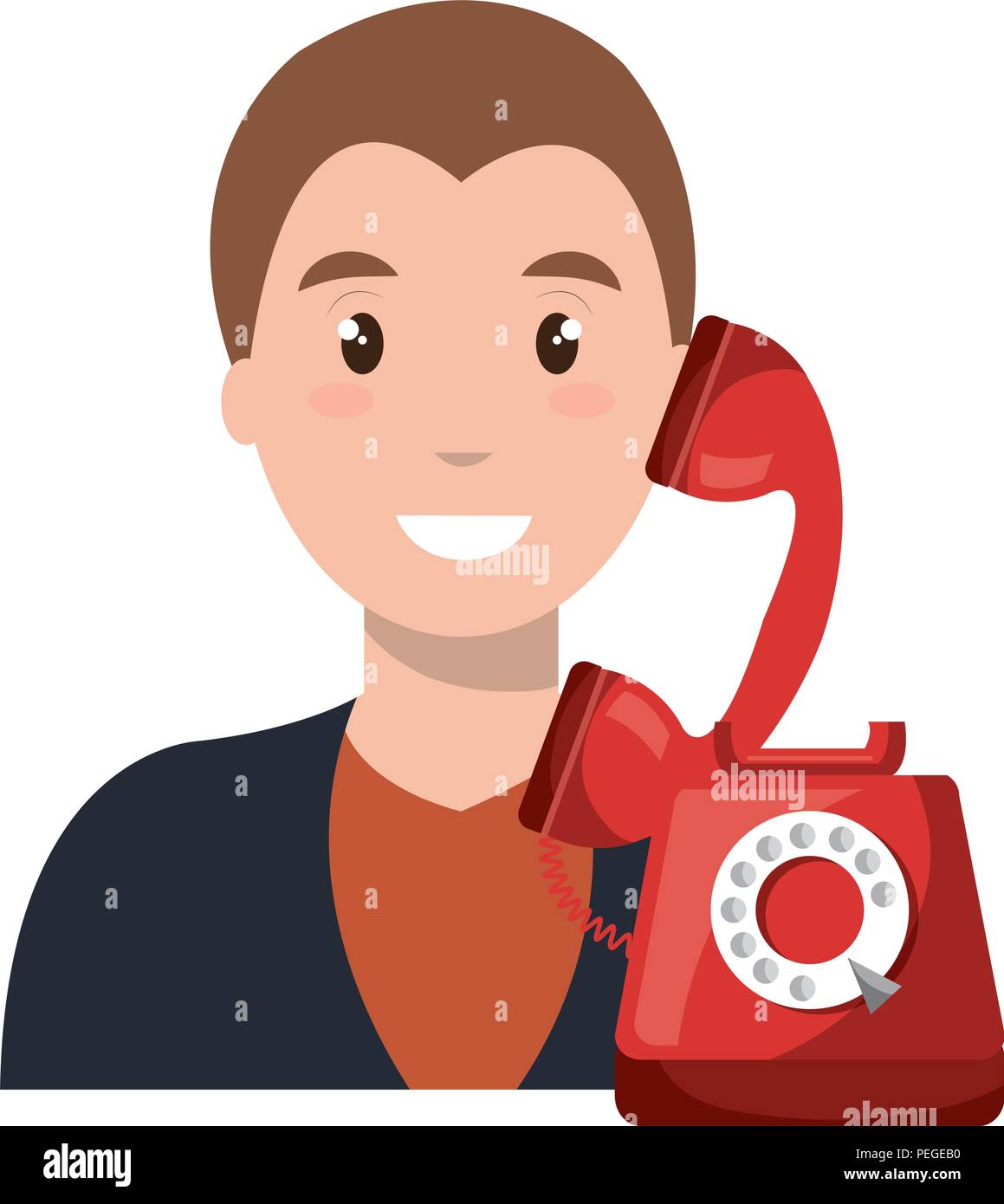 call center agent with telephone vector illustration design Stock ...