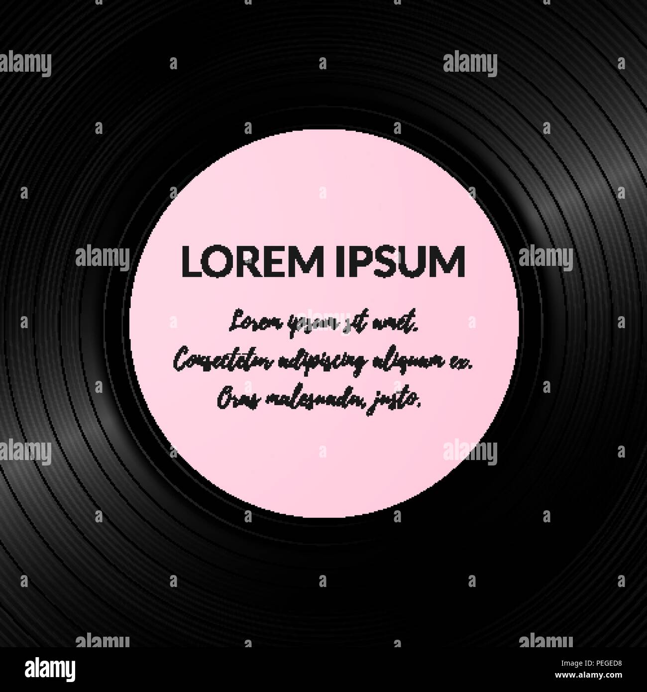 Vintage vinyl record background. Retro music background template Stock ...
