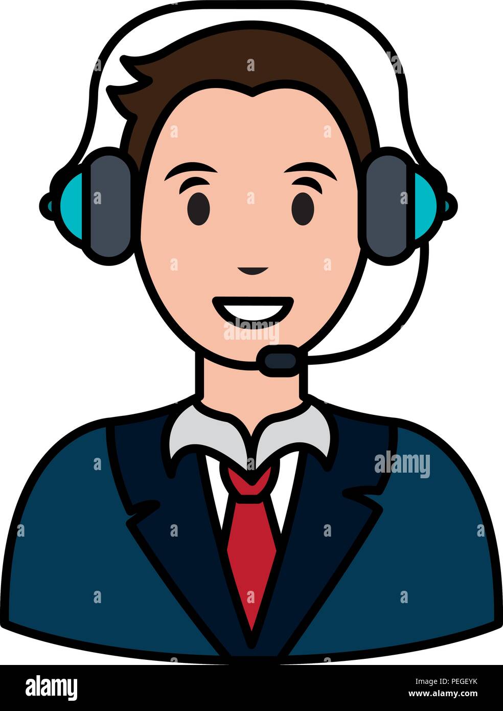 call center agent with headset vector illustration design Stock Vector ...