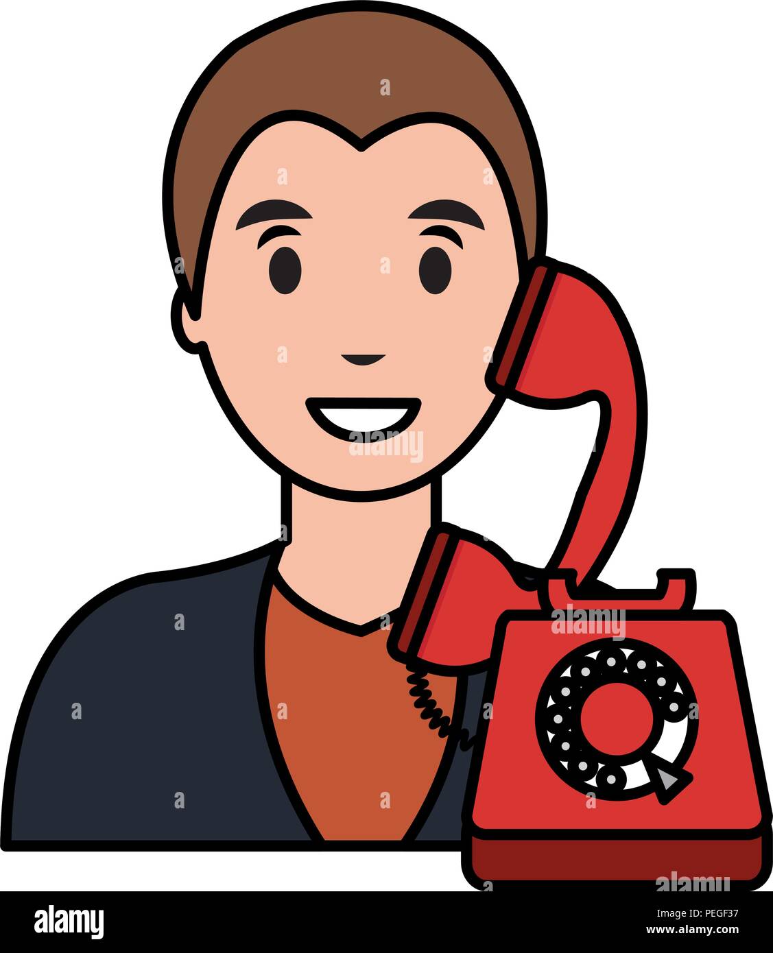 call center agent with telephone vector illustration design Stock ...