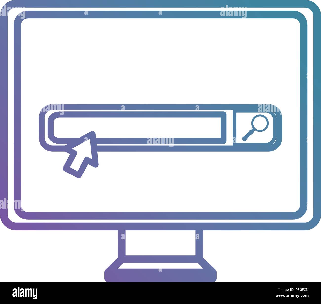 monitor computer with search bar vector illustration design Stock ...
