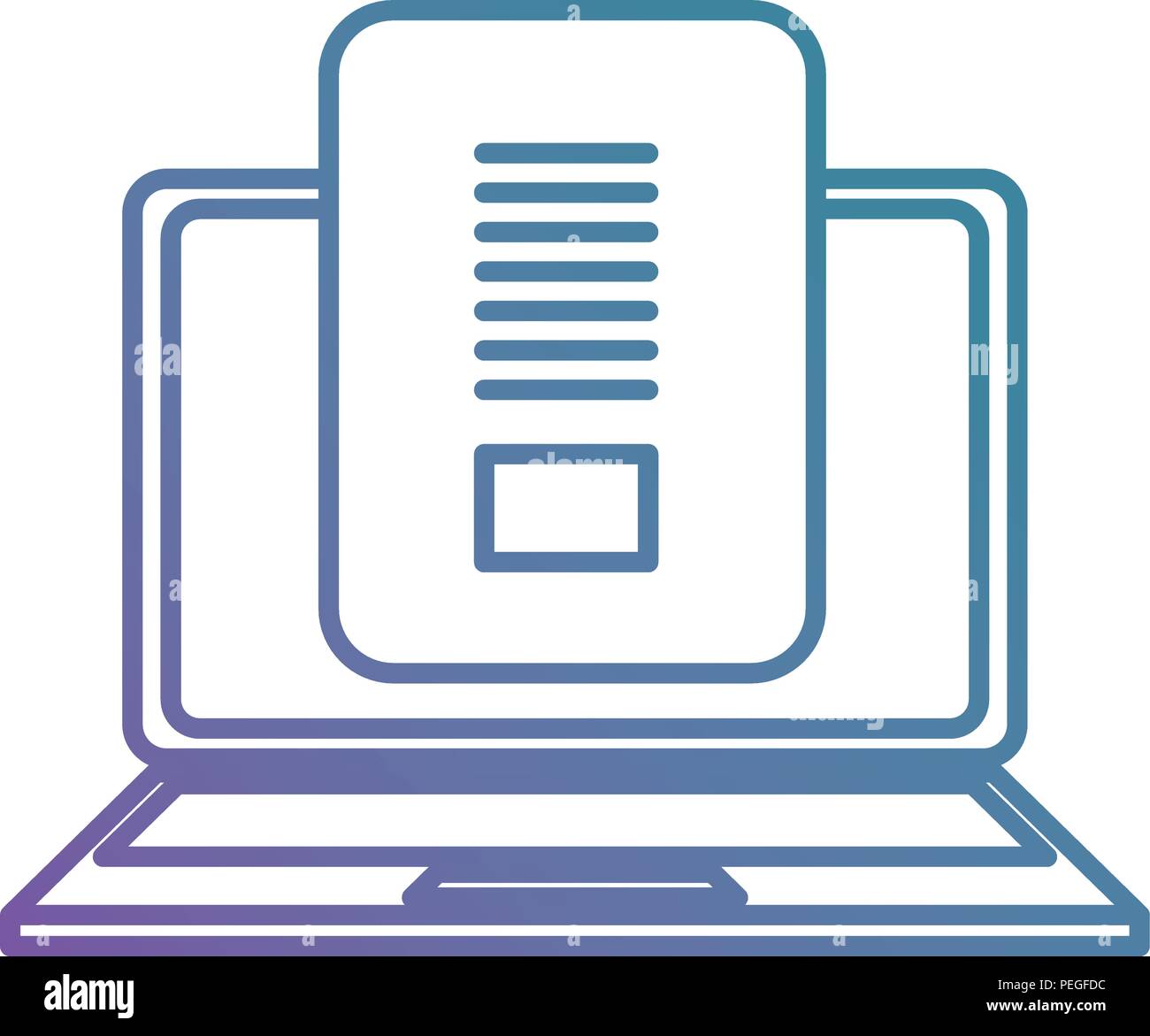 computer laptop with document vector illustration design Stock Vector ...